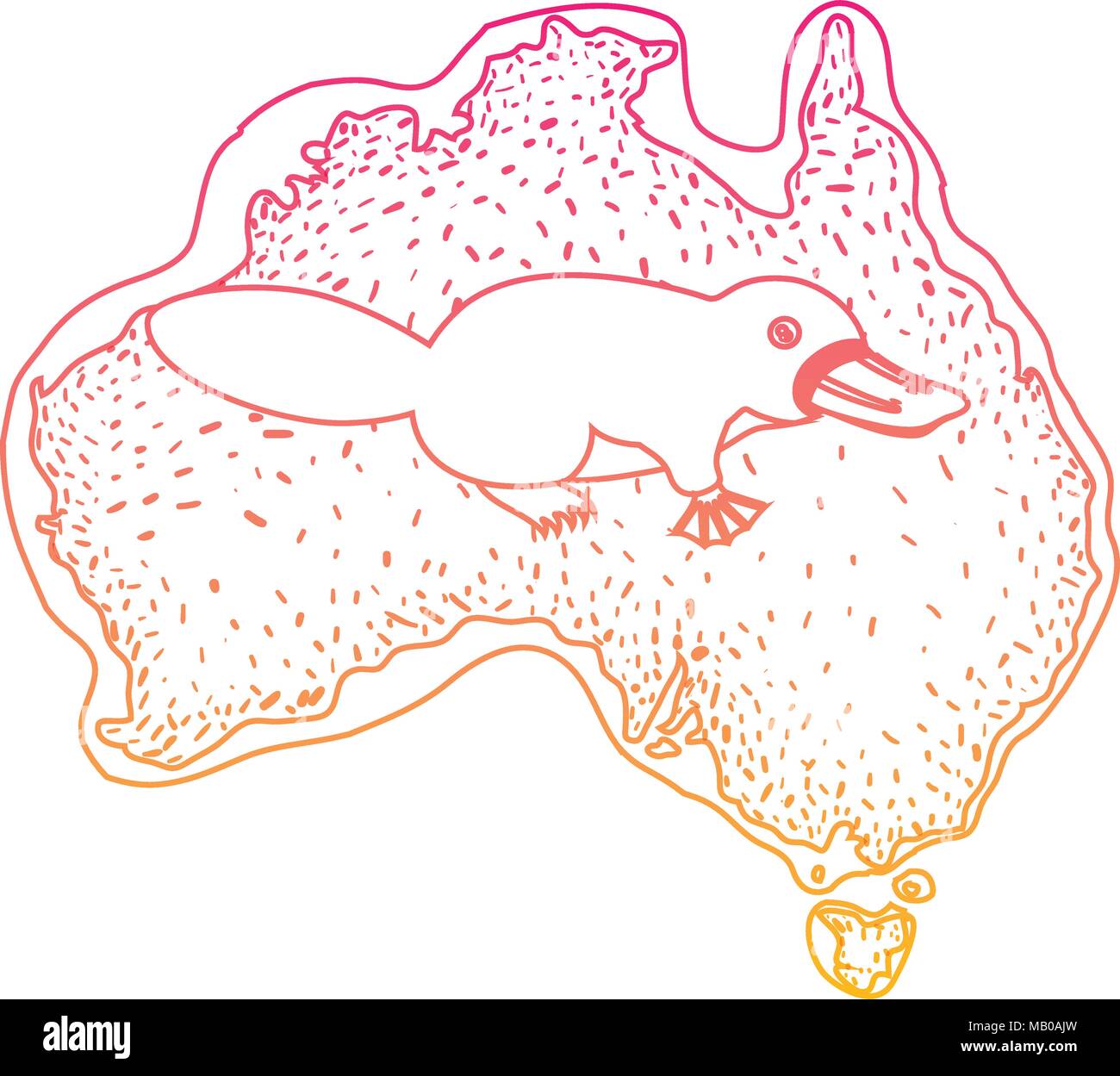 platypus over australian map wild animal Stock Vector Image & Art - Alamy