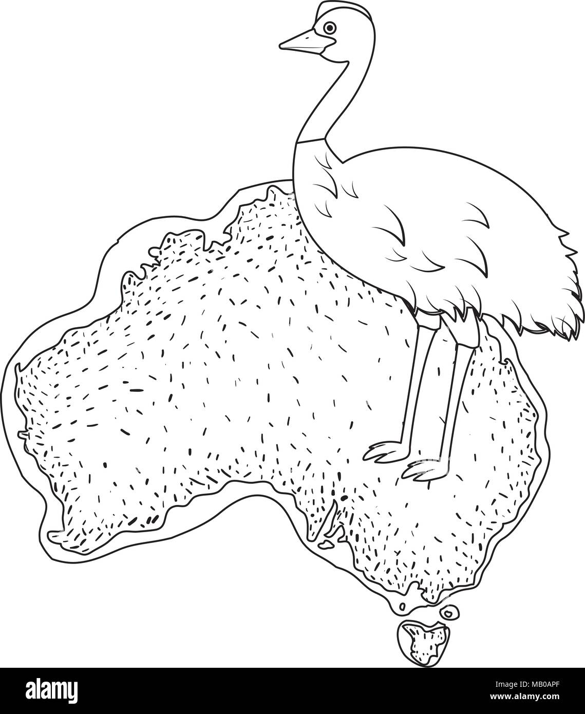wild emu bird over australian map Stock Vector Image & Art - Alamy