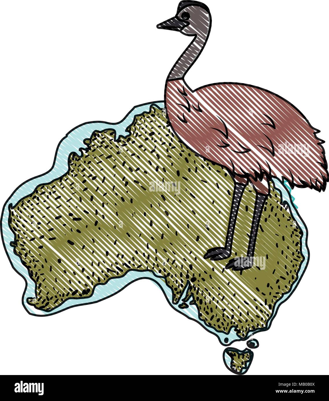 wild emu bird over australian map Stock Vector Image & Art - Alamy