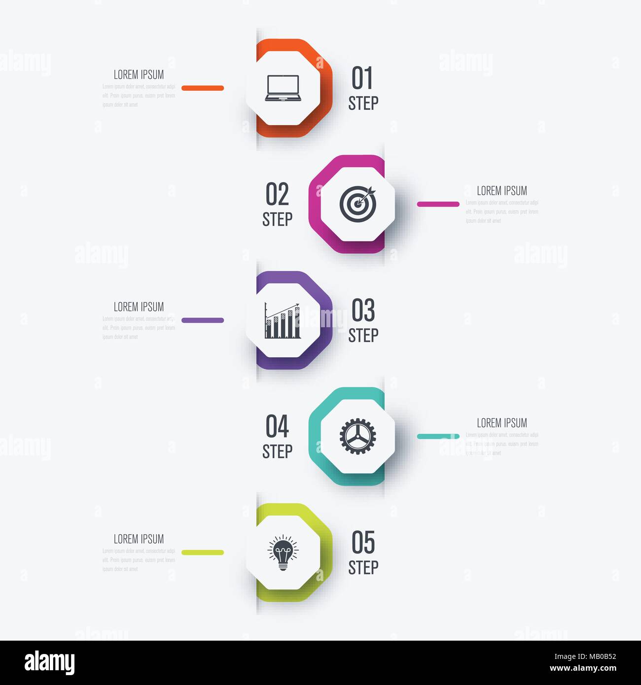 Vector illustration infographics 5 options. Data and information ...