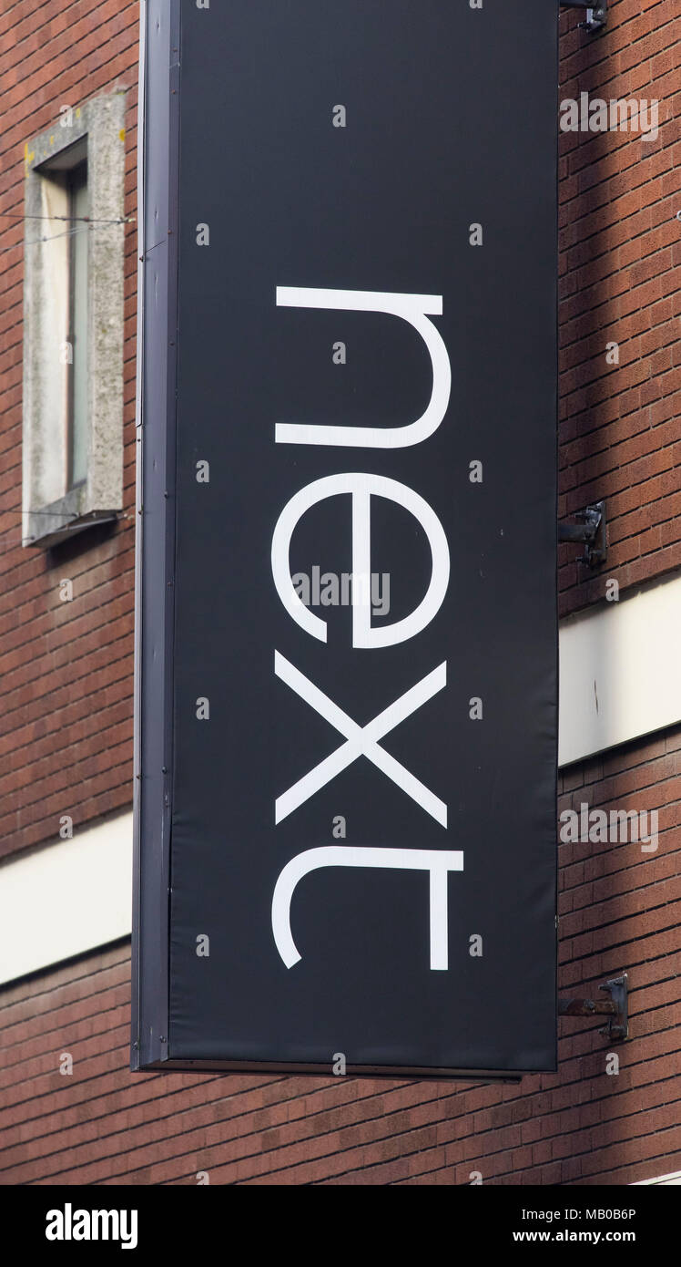 Next shop clothing and home store sign logo Stock Photo - Alamy
