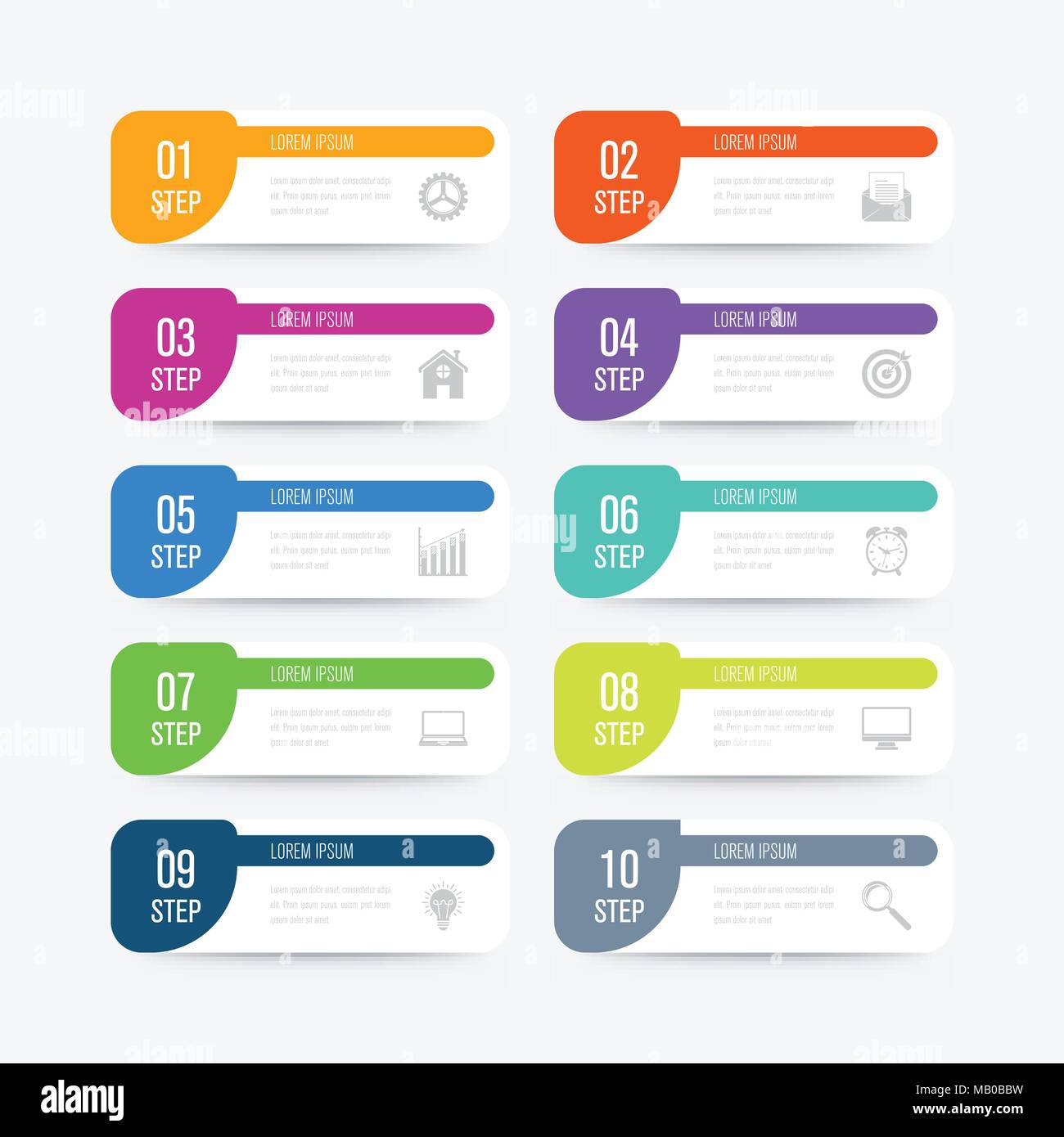 Vector illustration infographics 10 options. Data and information ...