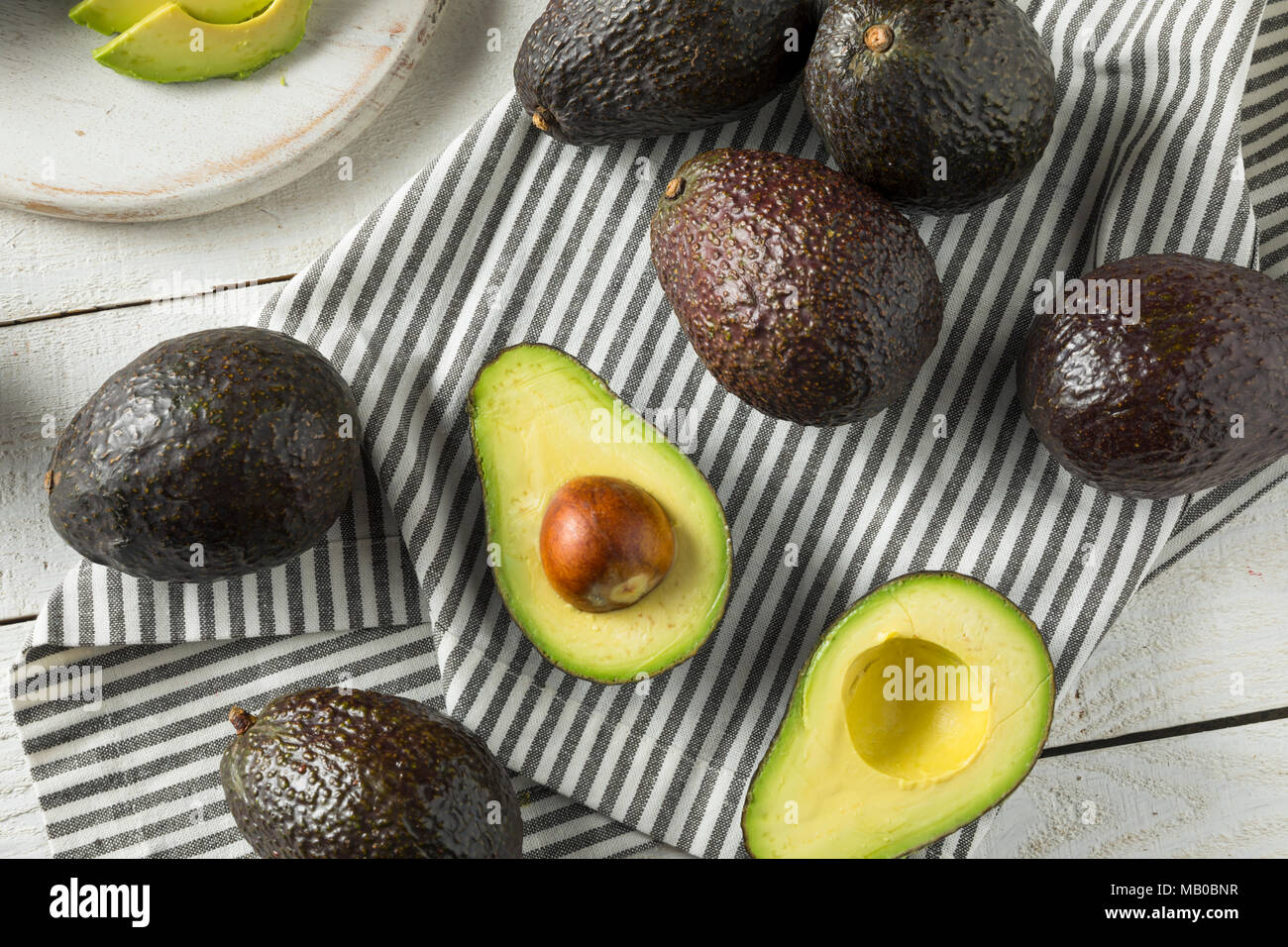 Healthy Organic Green Avocados Ready to Eat Stock Photo - Alamy