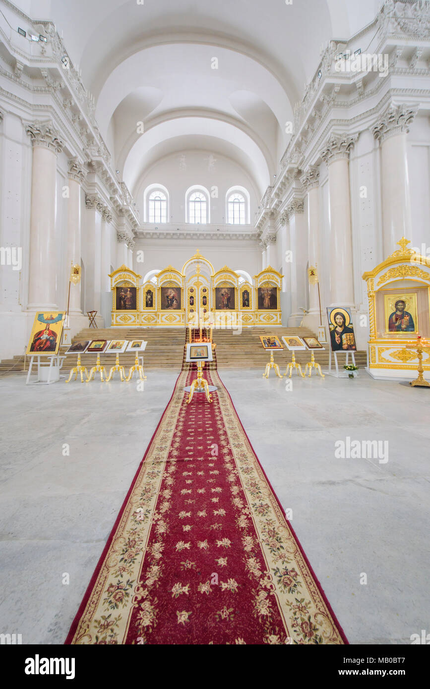 Interior of Smolny Cathedral, St. Petersburg, Russia, Europe Stock ...