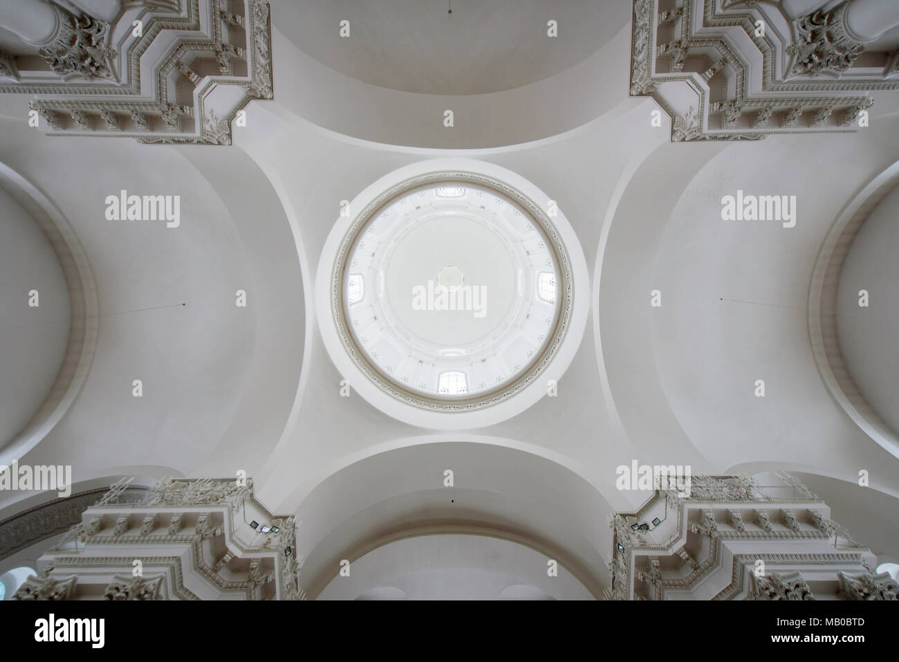 Ceiling in the interior of Smolny Cathedral, St. Petersburg, Russia ...