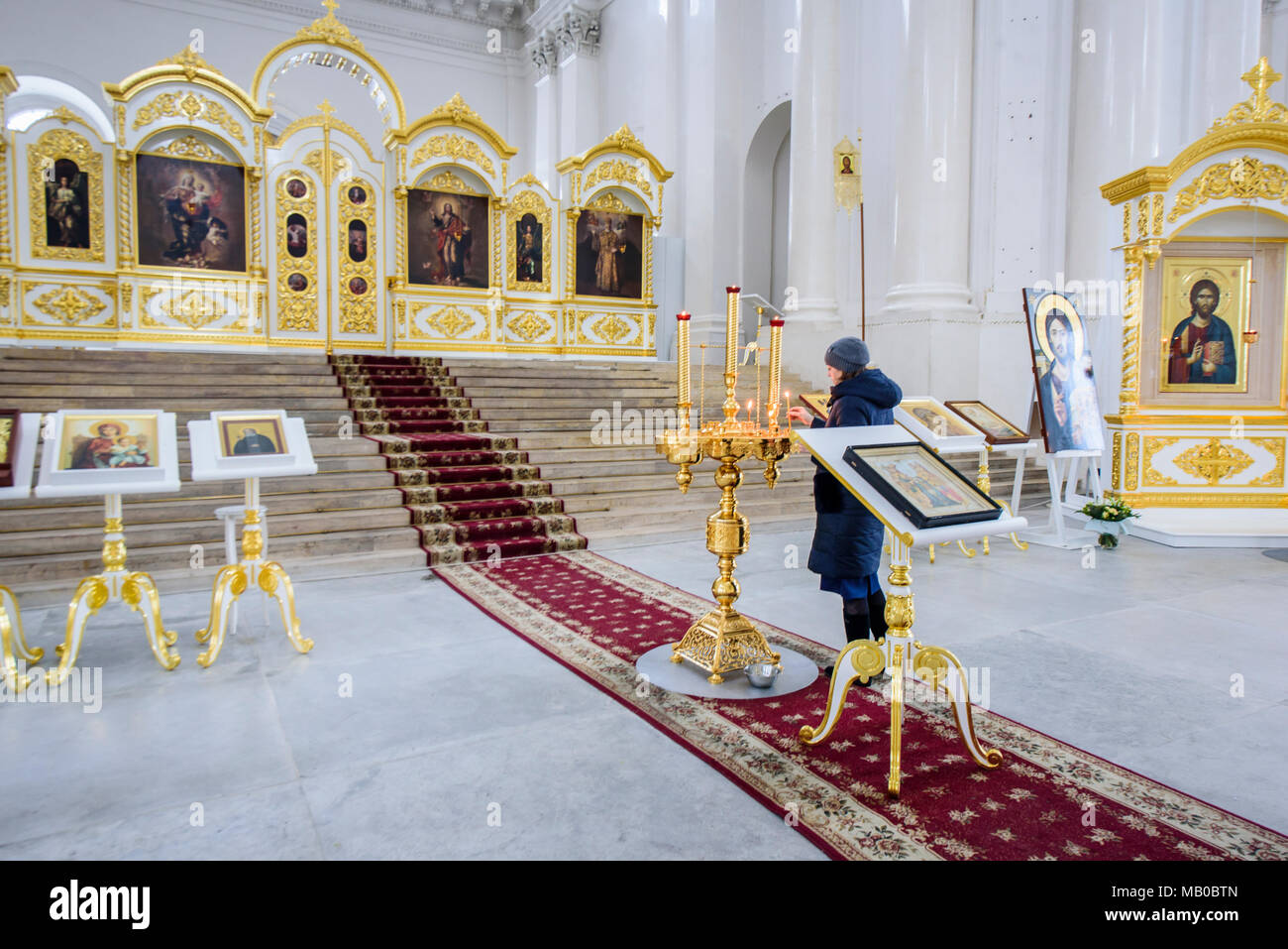 Interior of Smolny Cathedral, St. Petersburg, Russia, Europe Stock ...