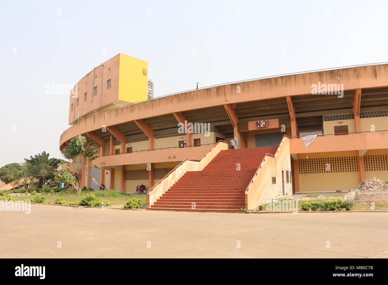 Stade de l'Amitie is the most famous football stadium in Benin. Outside ...