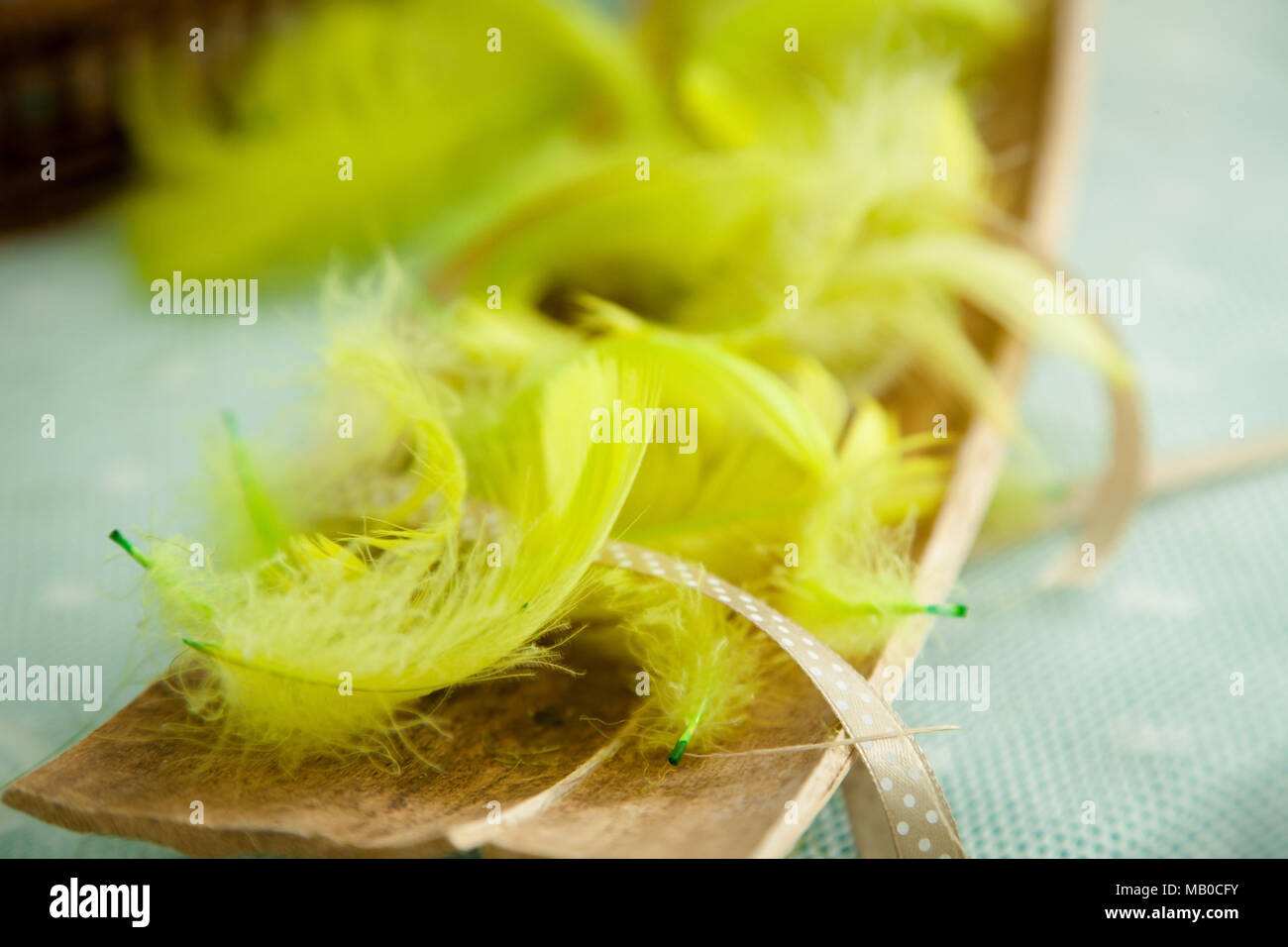 Fluffy background Yellow feathers Stock Photo - Alamy