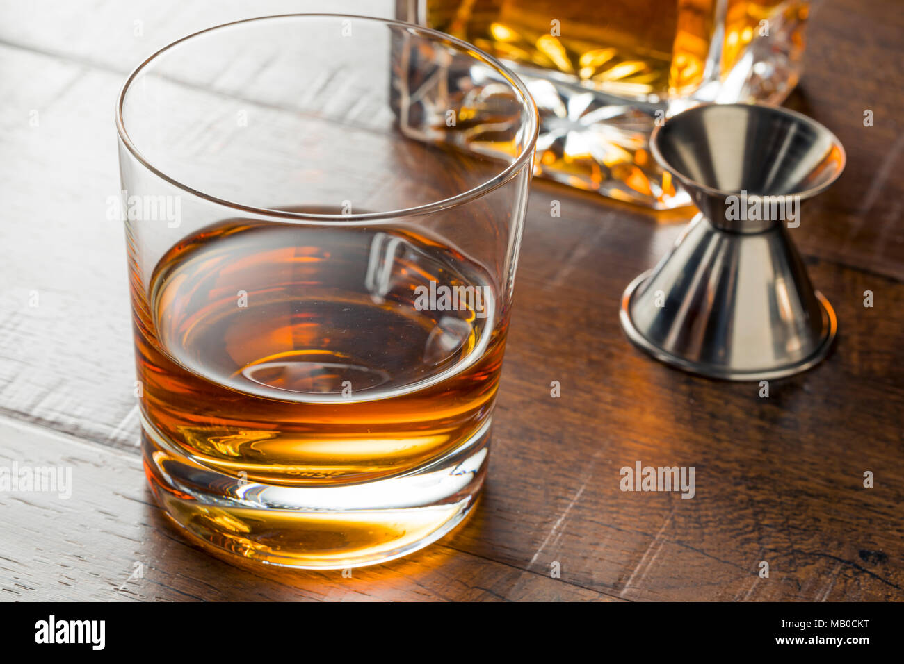 Delicious Bourbon Whiskey Neat in a Glass Stock Photo - Alamy