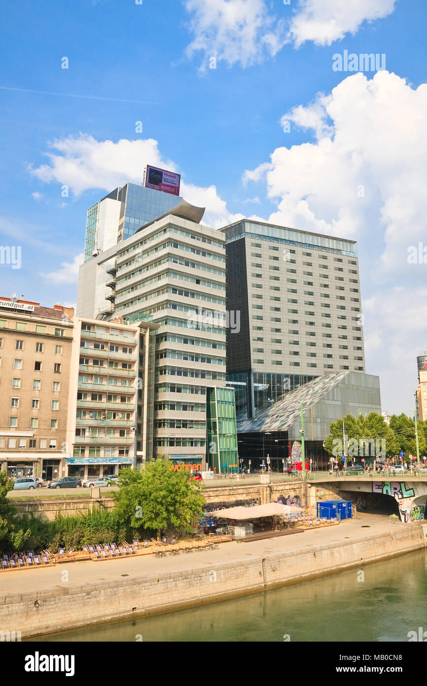 High-rise buildings, the Danube Canal. Vienna. Austria Stock Photo - Alamy