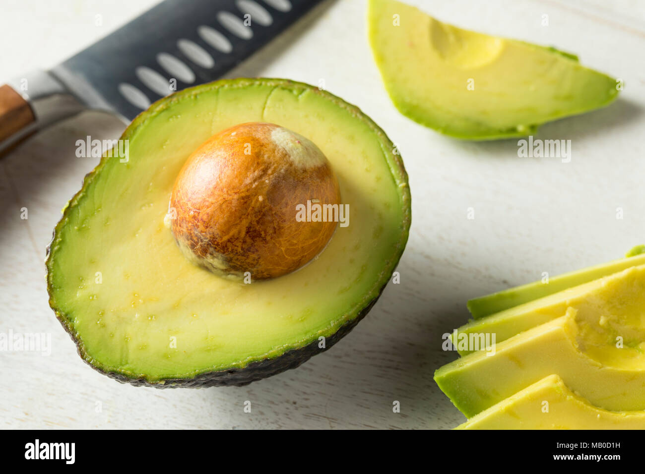 Healthy Organic Green Avocados Ready to Eat Stock Photo - Alamy