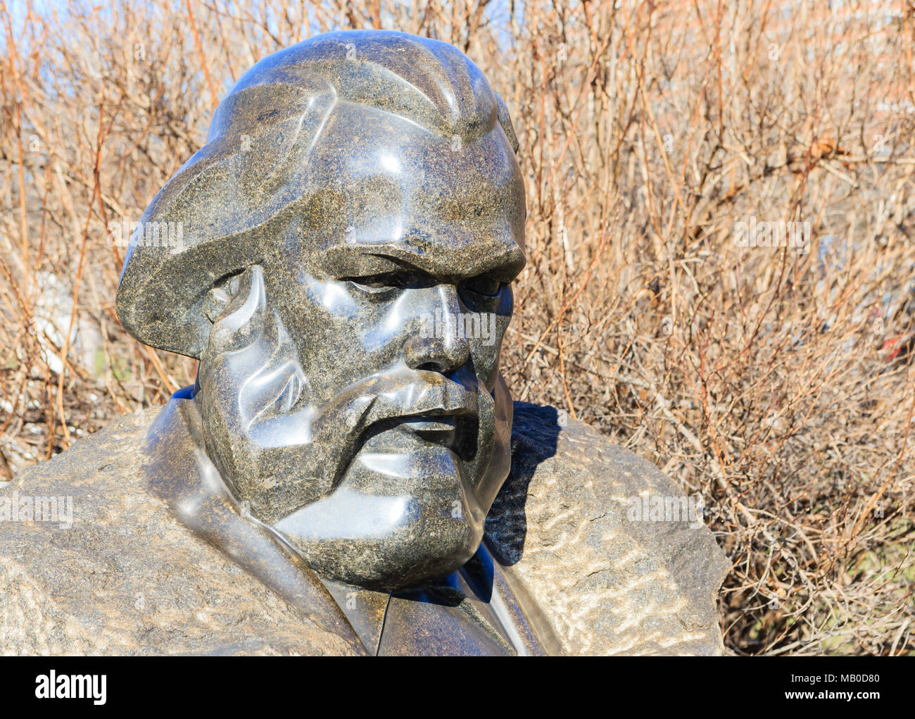 Bust of Carl Marx. Park of arts "Museon". Moscow, Russia Stock Photo ...