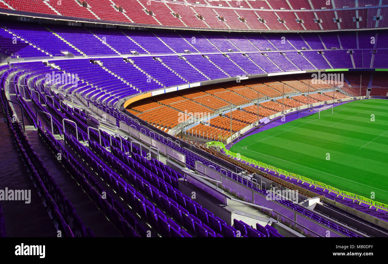 view of empty soccer or football stadium for sports match Stock Photo ...