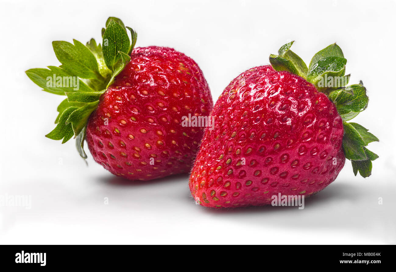 Two strawberries hi-res stock photography and images - Alamy