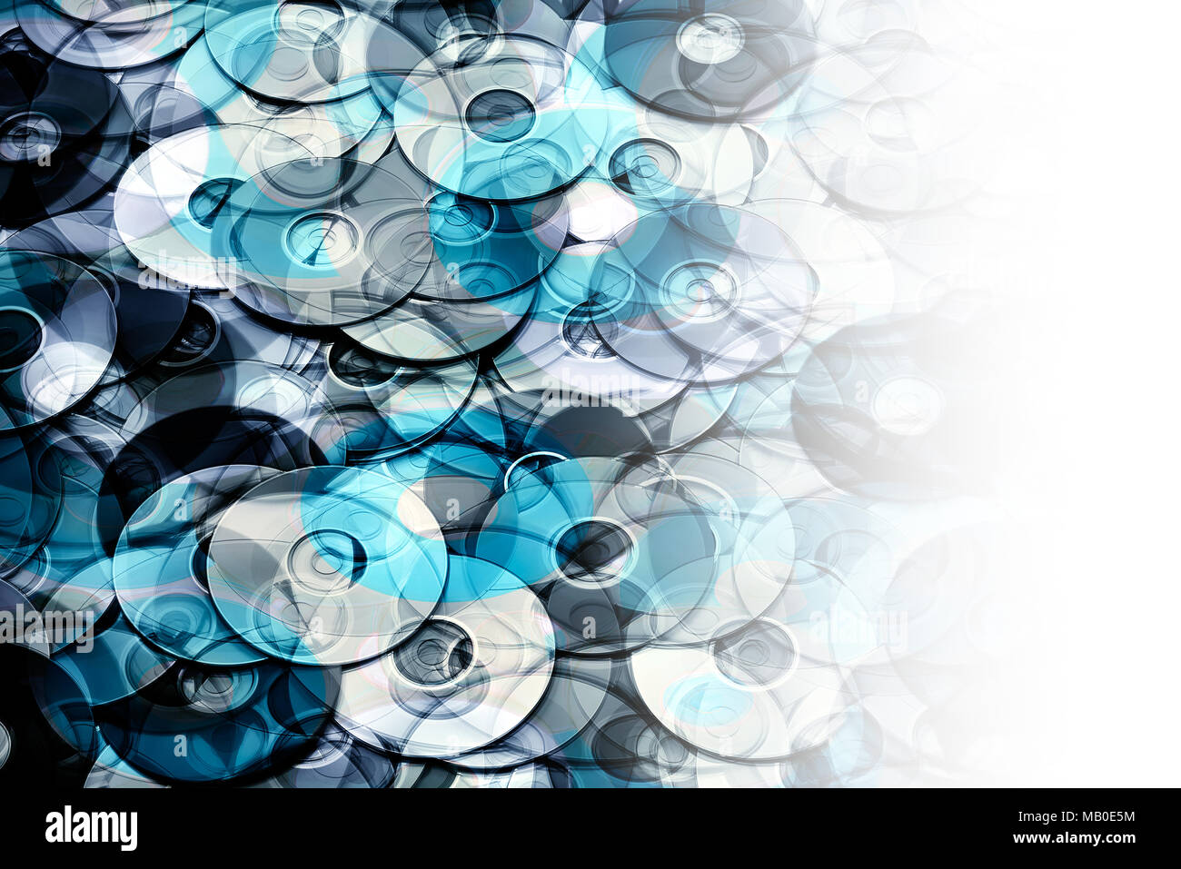 Conceptual layered blue abstraction of DVD and CD data storage disks ...