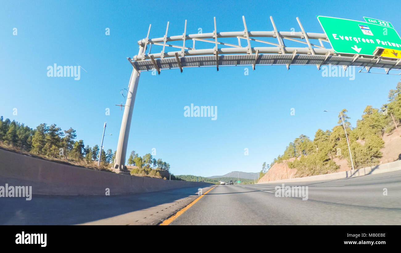 Driving on interstate highway I70 in the mountains Stock Photo - Alamy