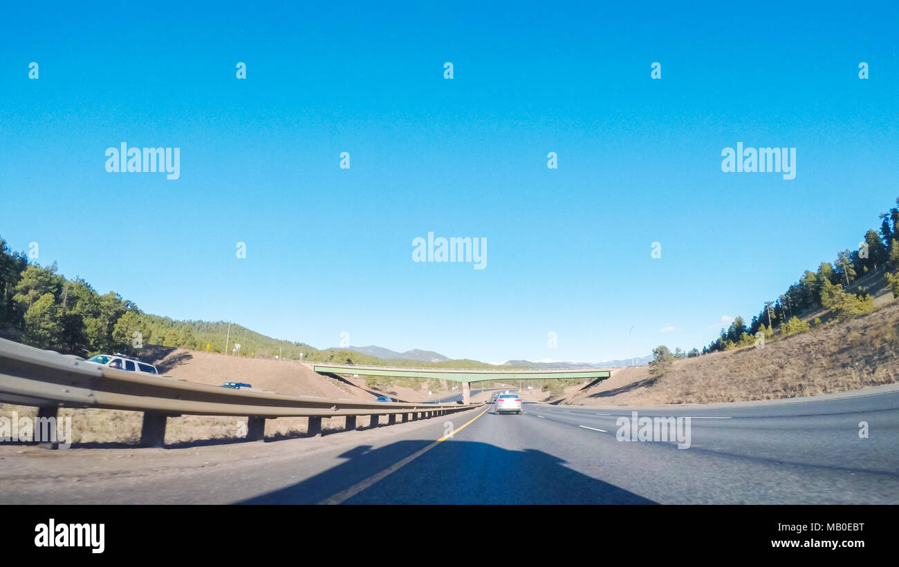 Driving on interstate highway I70 in the mountains Stock Photo - Alamy