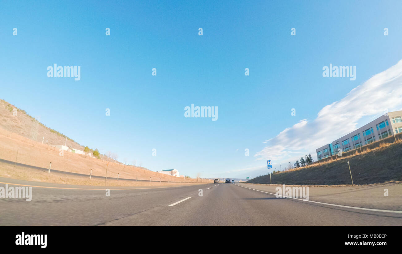Driving on Intestate highway 470 early in the morning Stock Photo - Alamy
