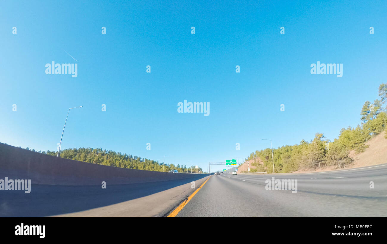 Driving on interstate highway I70 in the mountains Stock Photo - Alamy