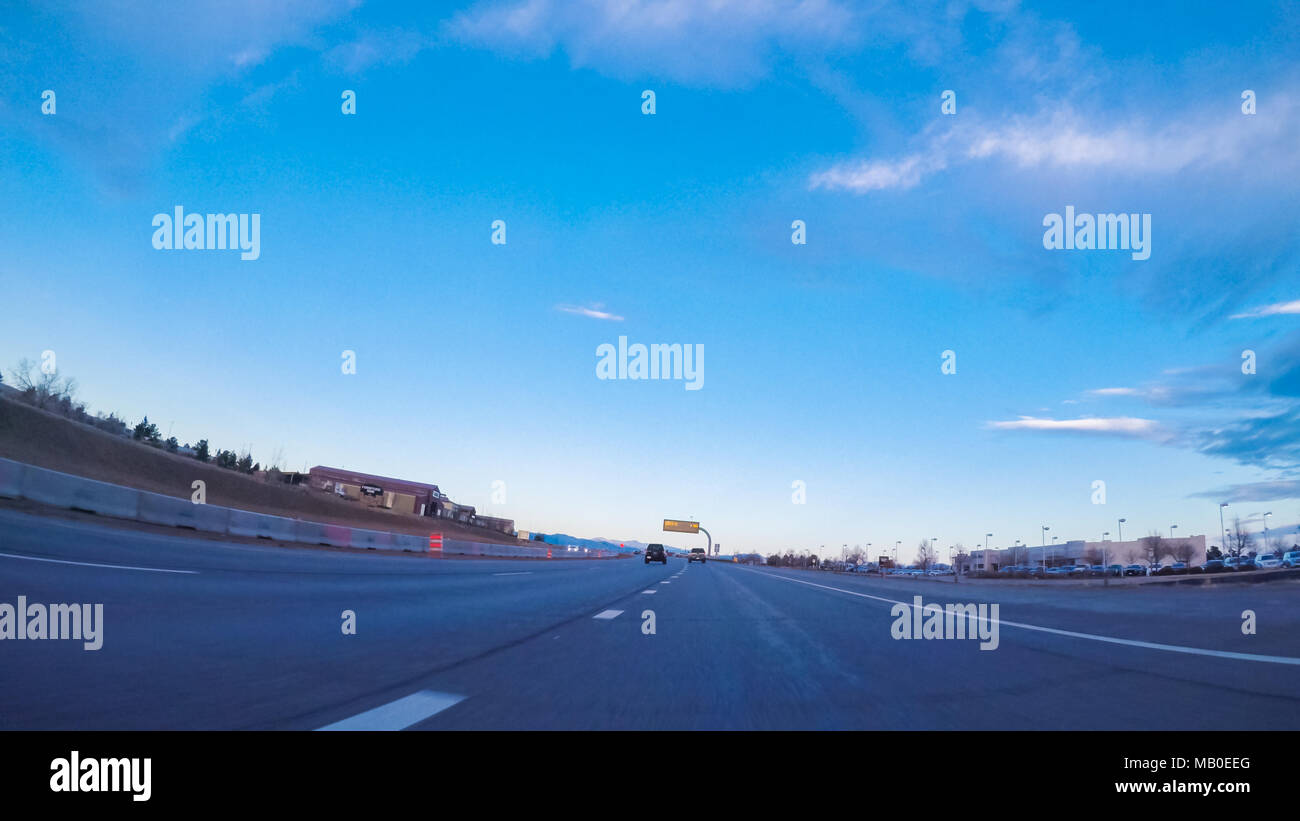 Driving on Intestate highway 470 early in the morning Stock Photo - Alamy