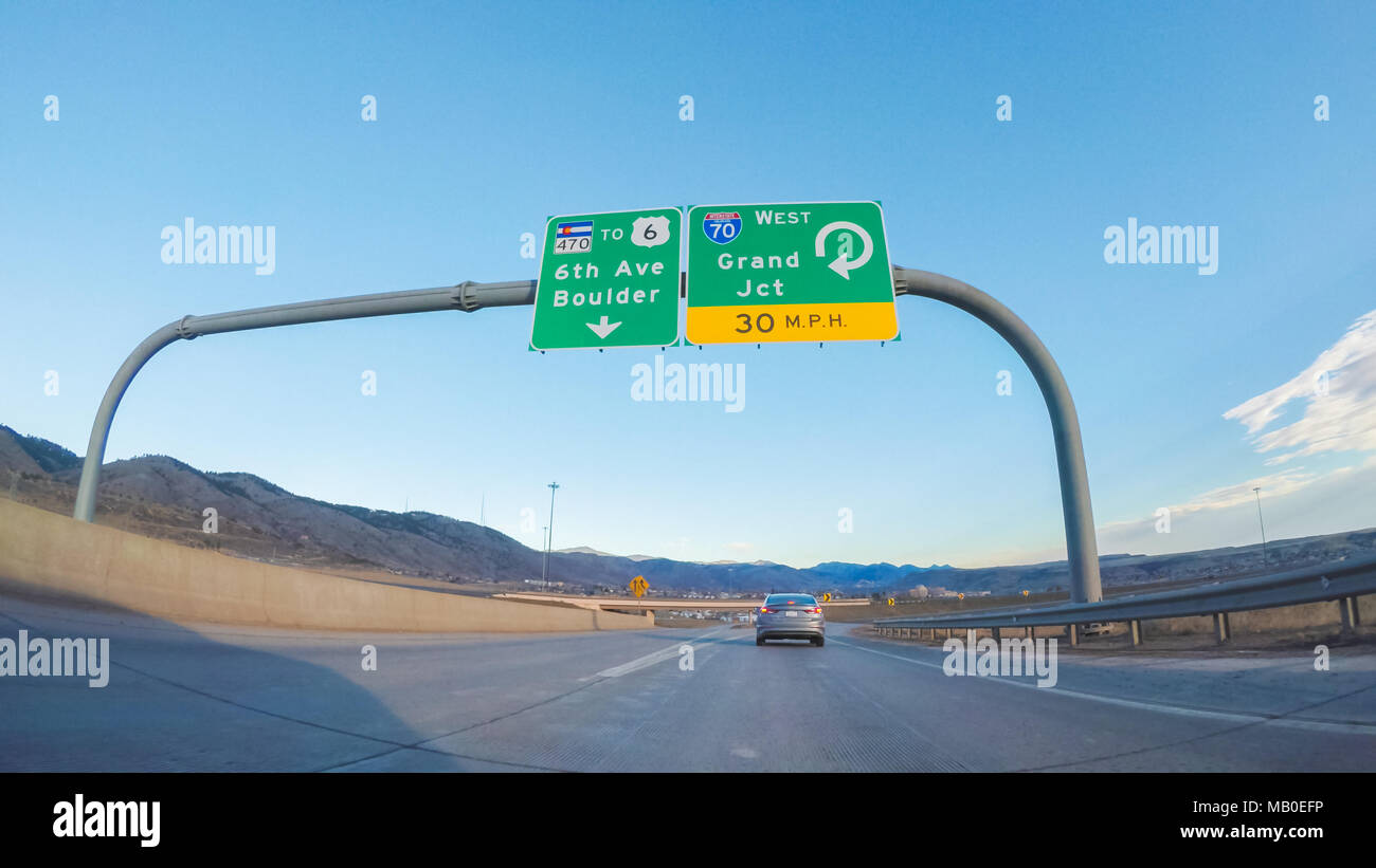 Driving on Intestate highway 470 early in the morning Stock Photo - Alamy