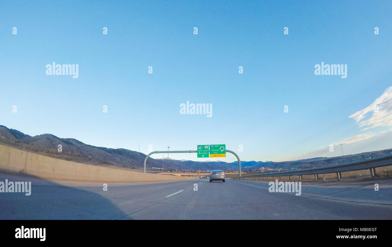 Driving on Intestate highway 470 early in the morning Stock Photo - Alamy