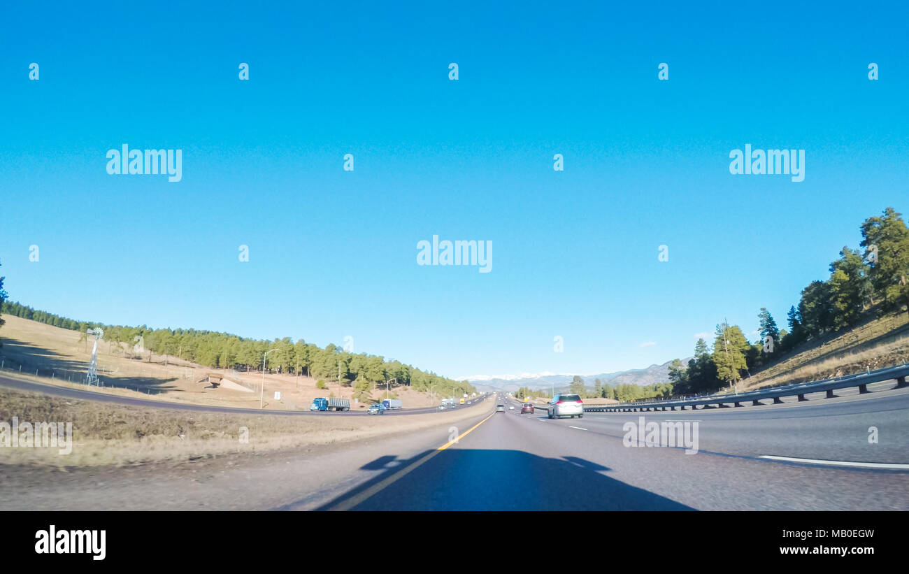 Driving on interstate highway I70 in the mountains Stock Photo - Alamy