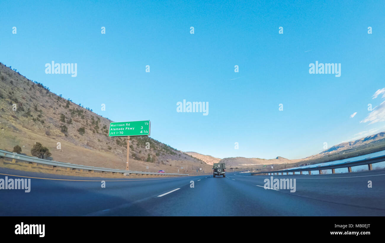 Driving on Intestate highway 470 early in the morning Stock Photo - Alamy