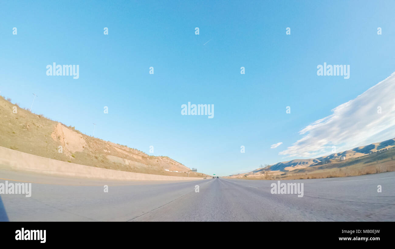Driving on Intestate highway 470 early in the morning Stock Photo - Alamy