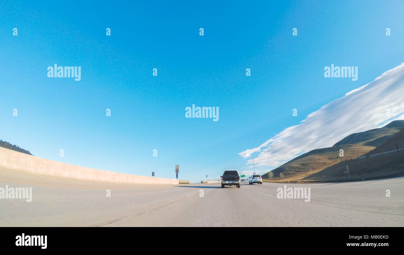 Driving on Intestate highway 470 early in the morning Stock Photo - Alamy