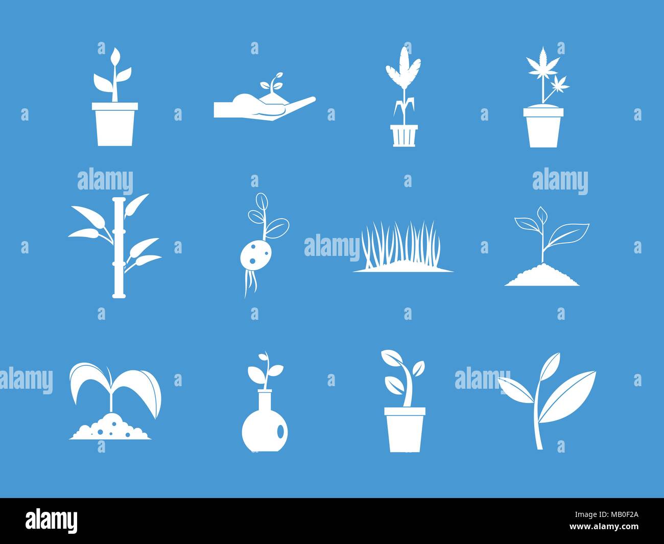 Plant icon blue set vector Stock Vector Image & Art - Alamy