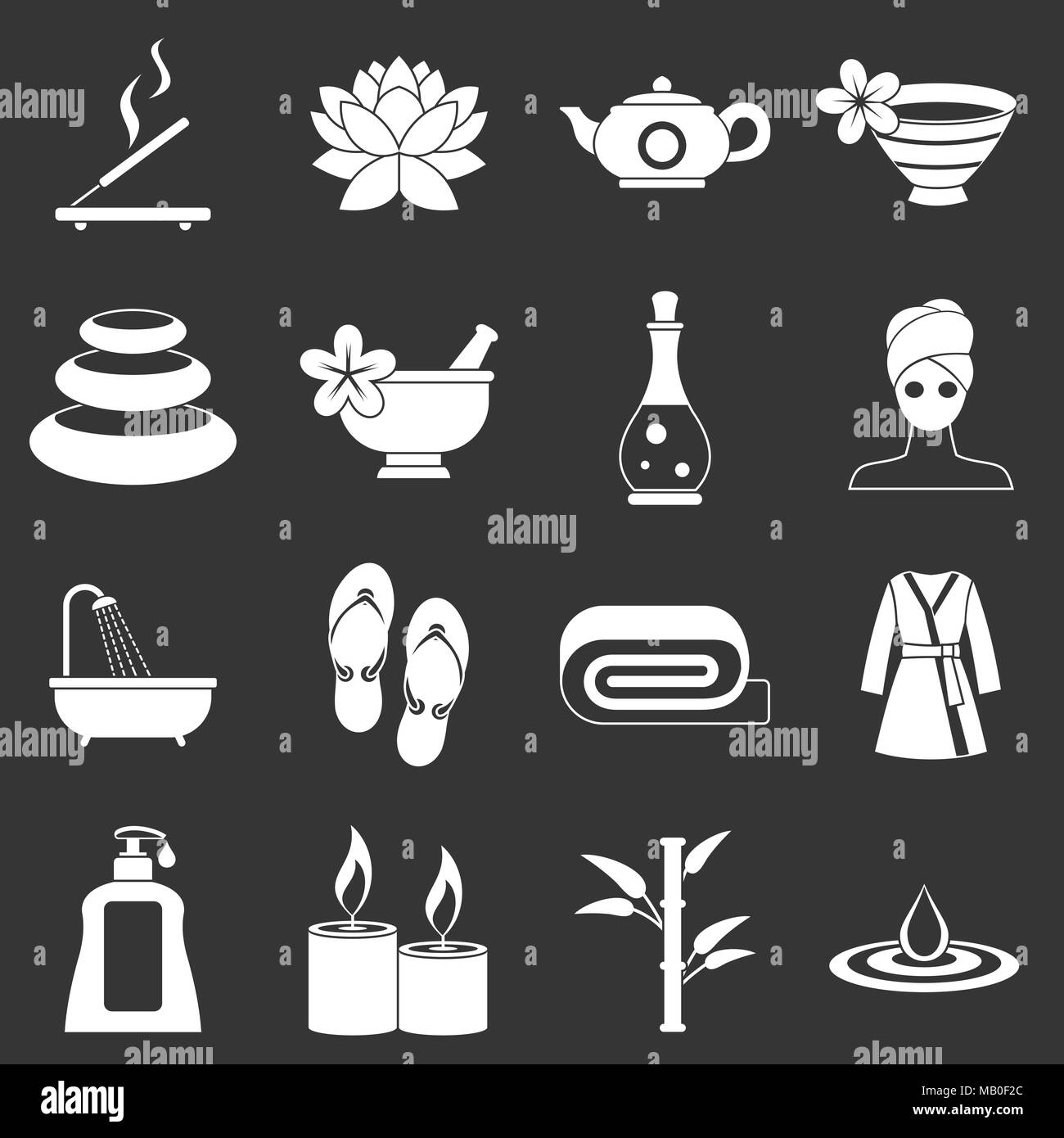 Spa treatments icons set grey vector Stock Vector Image & Art - Alamy