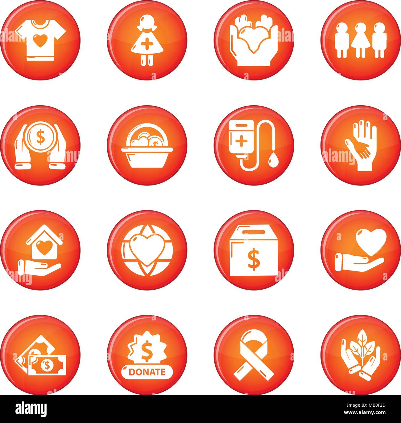 Charity icons set red vector Stock Vector Image & Art - Alamy