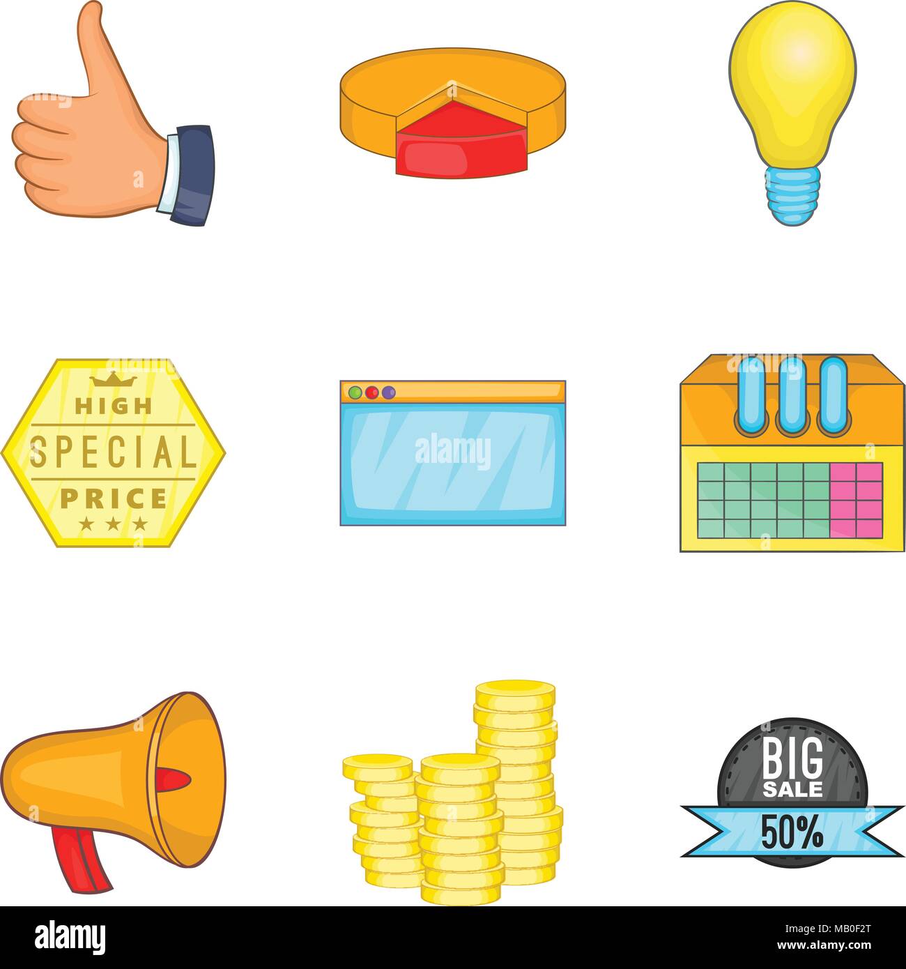 Business undertaking icons set, cartoon style Stock Vector Image & Art ...