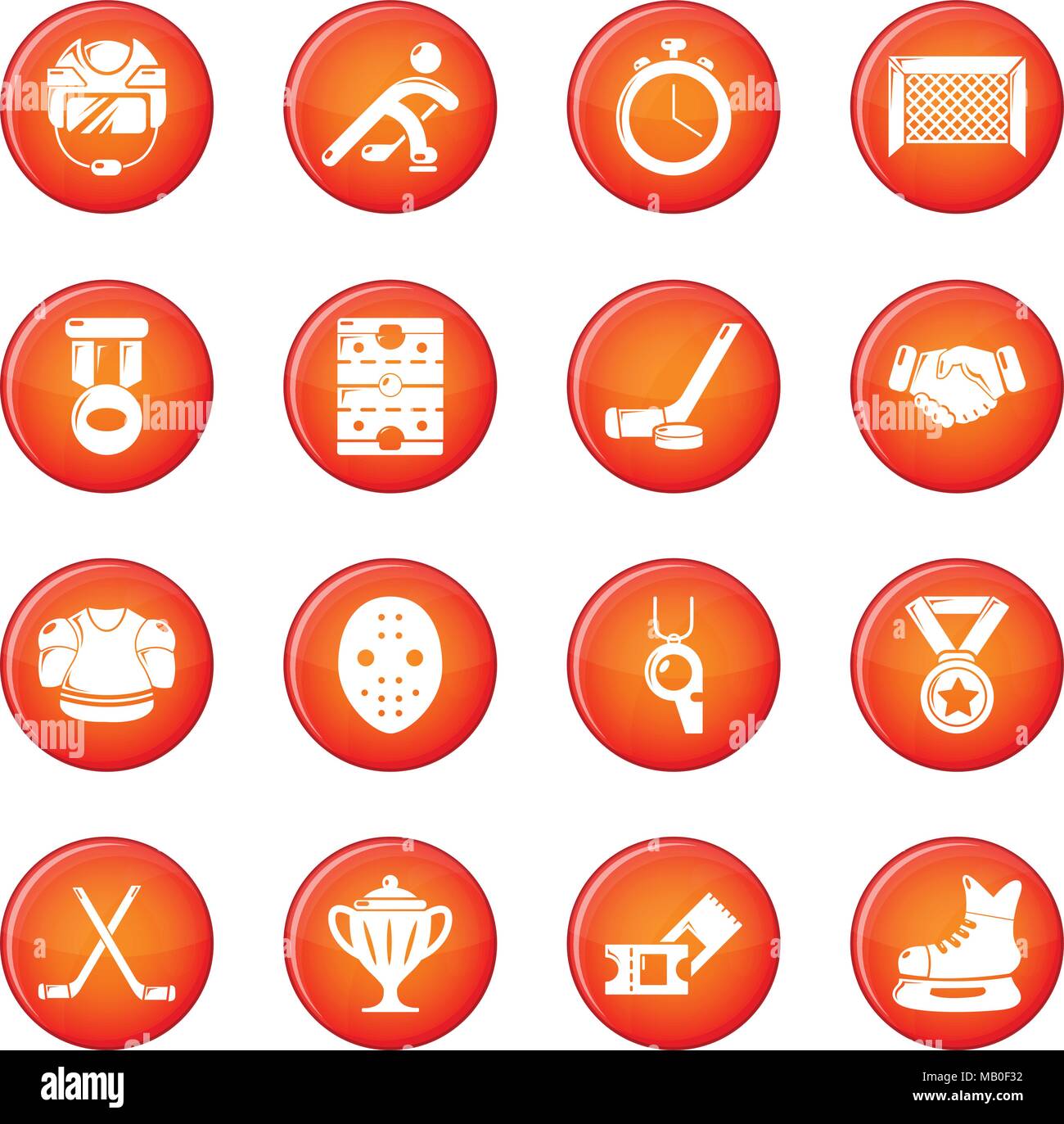 Hockey icons set red vector Stock Vector Image & Art - Alamy