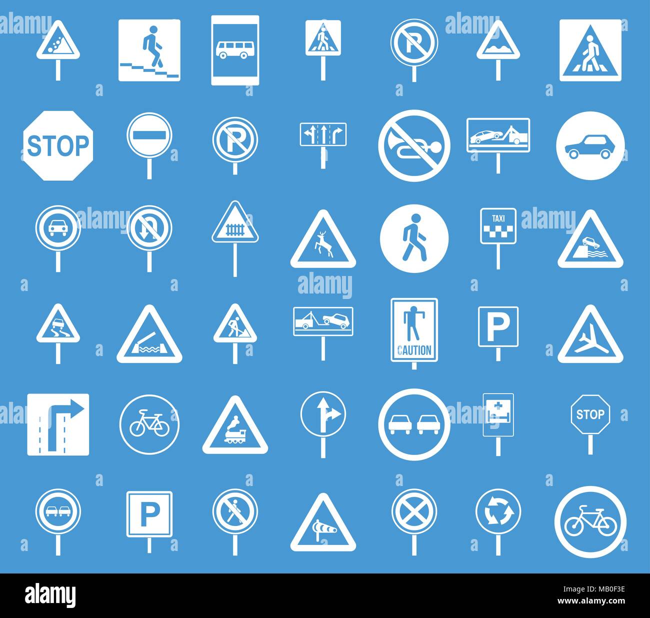 Road sings icon blue set vector Stock Vector Image & Art - Alamy