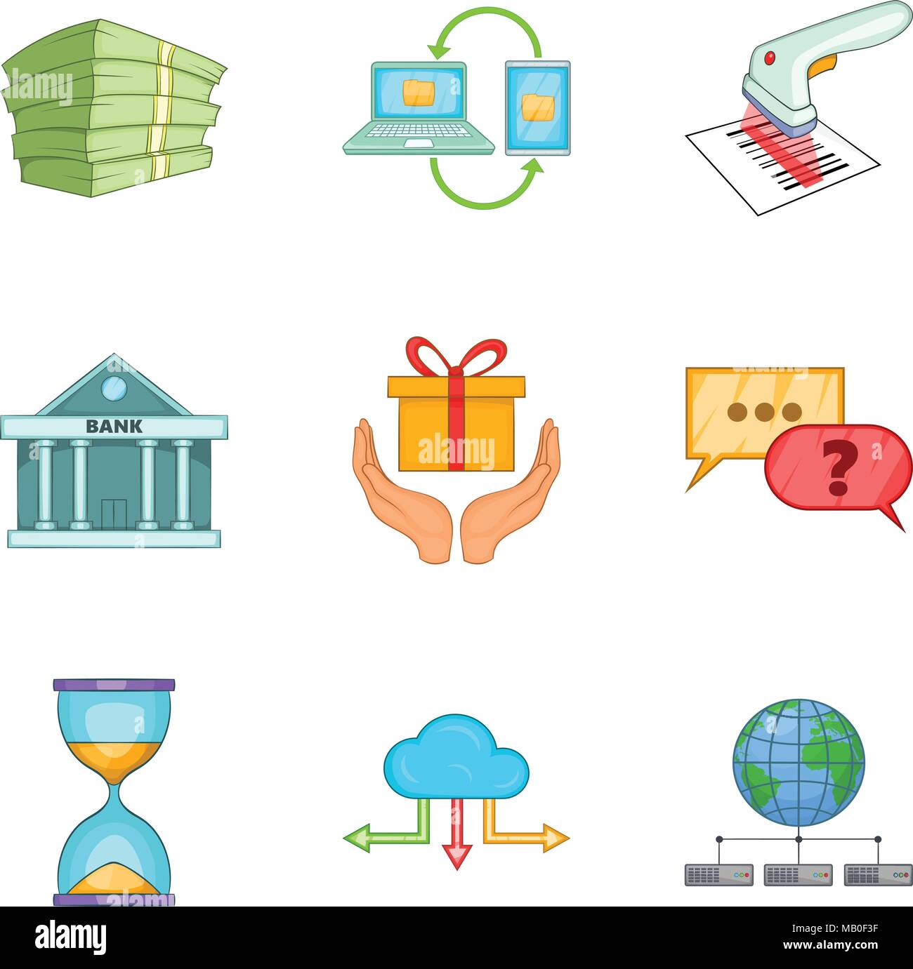 Entrepreneurial activity icons set, cartoon style Stock Vector Image ...