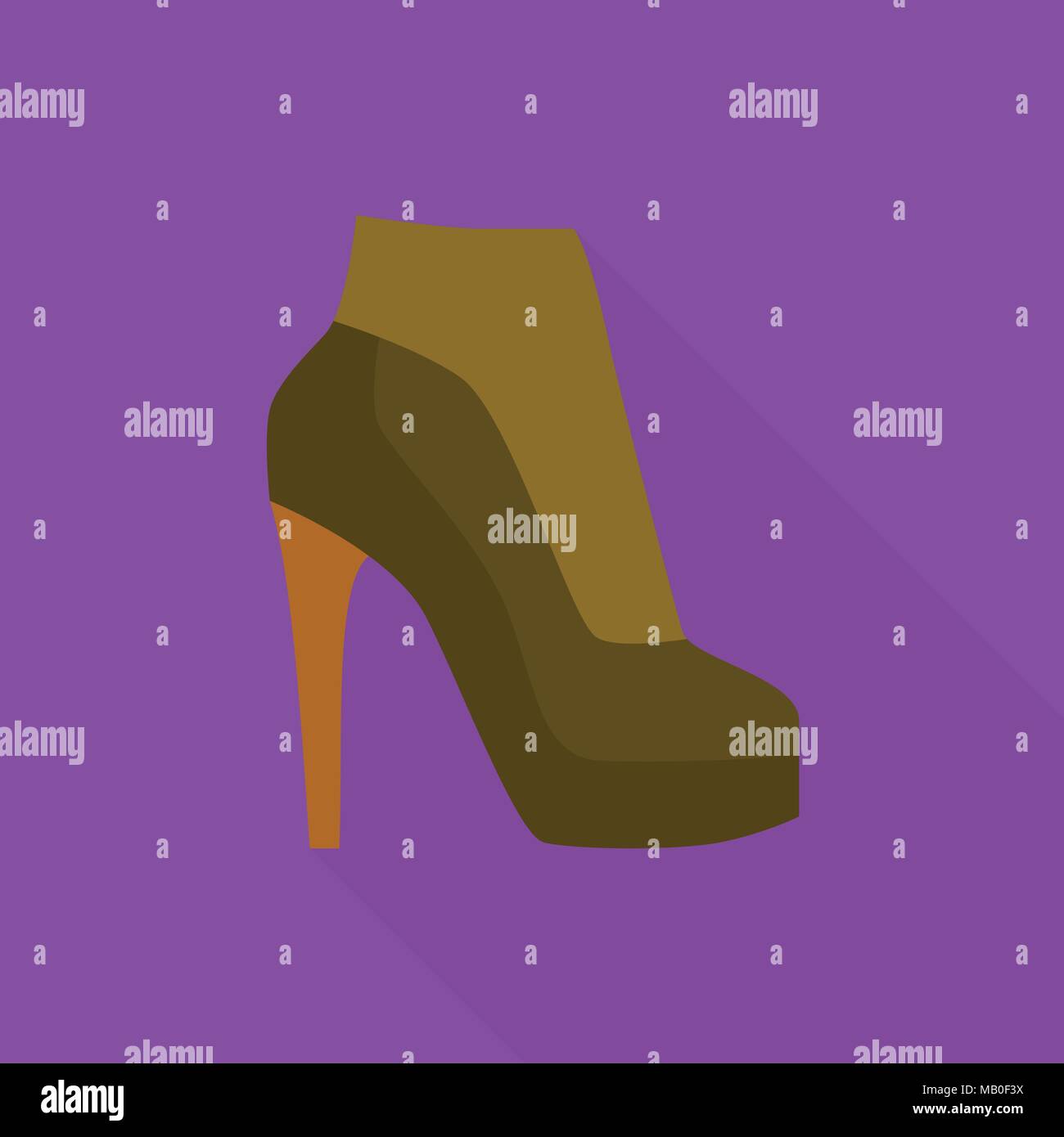 Heeled Boot Icon Flat Style Stock Vector Image And Art Alamy