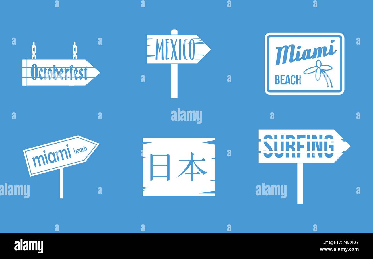 Welcome board icon blue set vector Stock Vector Image & Art - Alamy