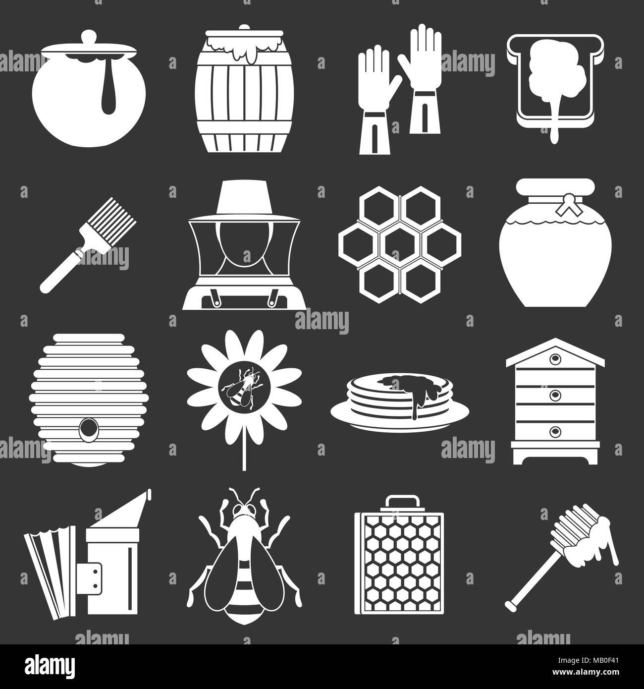 Apiary tools icons set grey vector Stock Vector Image & Art - Alamy