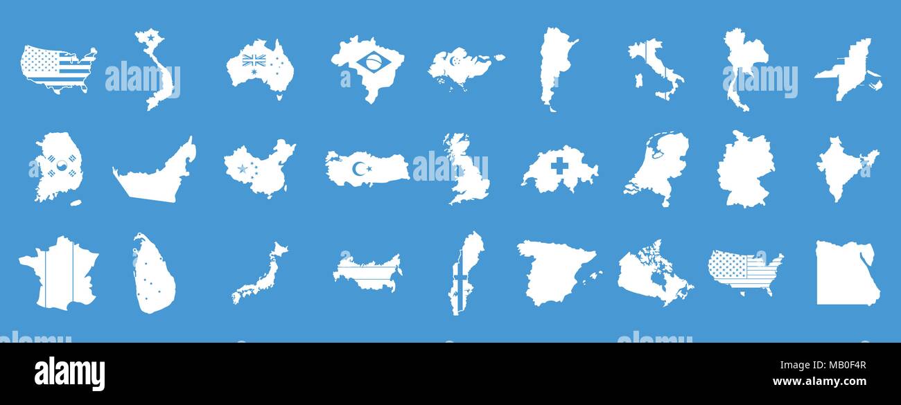 Landmark icon blue set vector Stock Vector Image & Art - Alamy