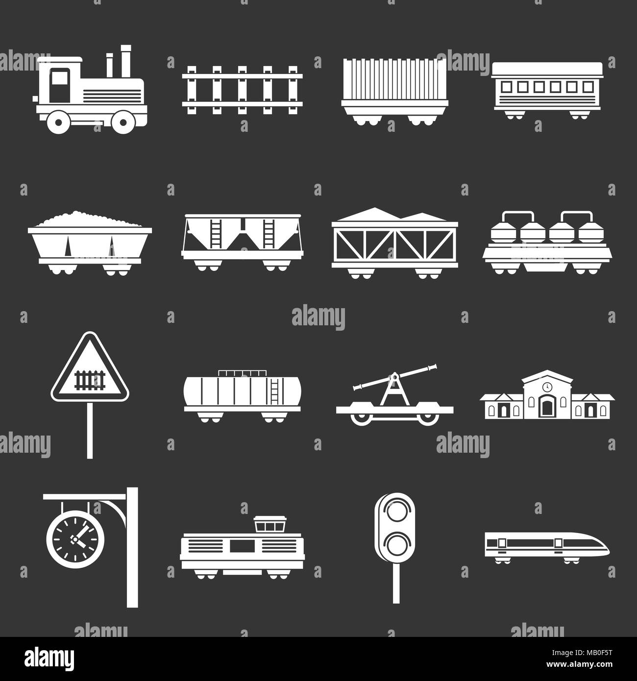 Railway icons set grey vector Stock Vector Image & Art - Alamy