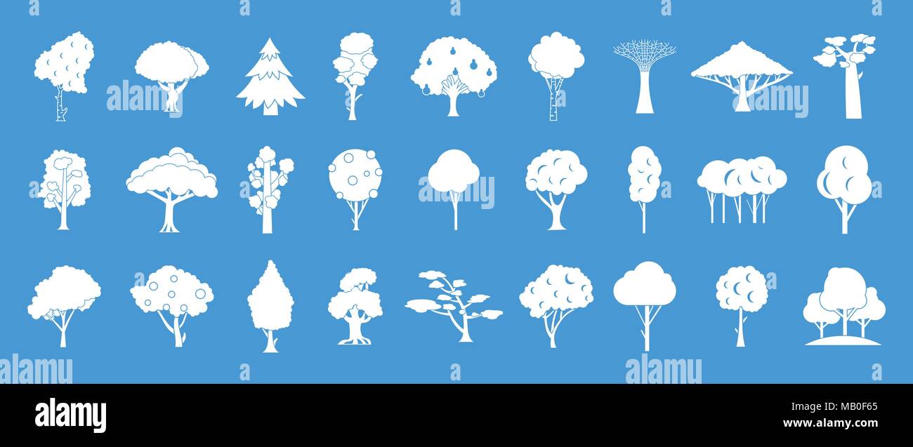 Tree icon blue set vector Stock Vector Image & Art - Alamy