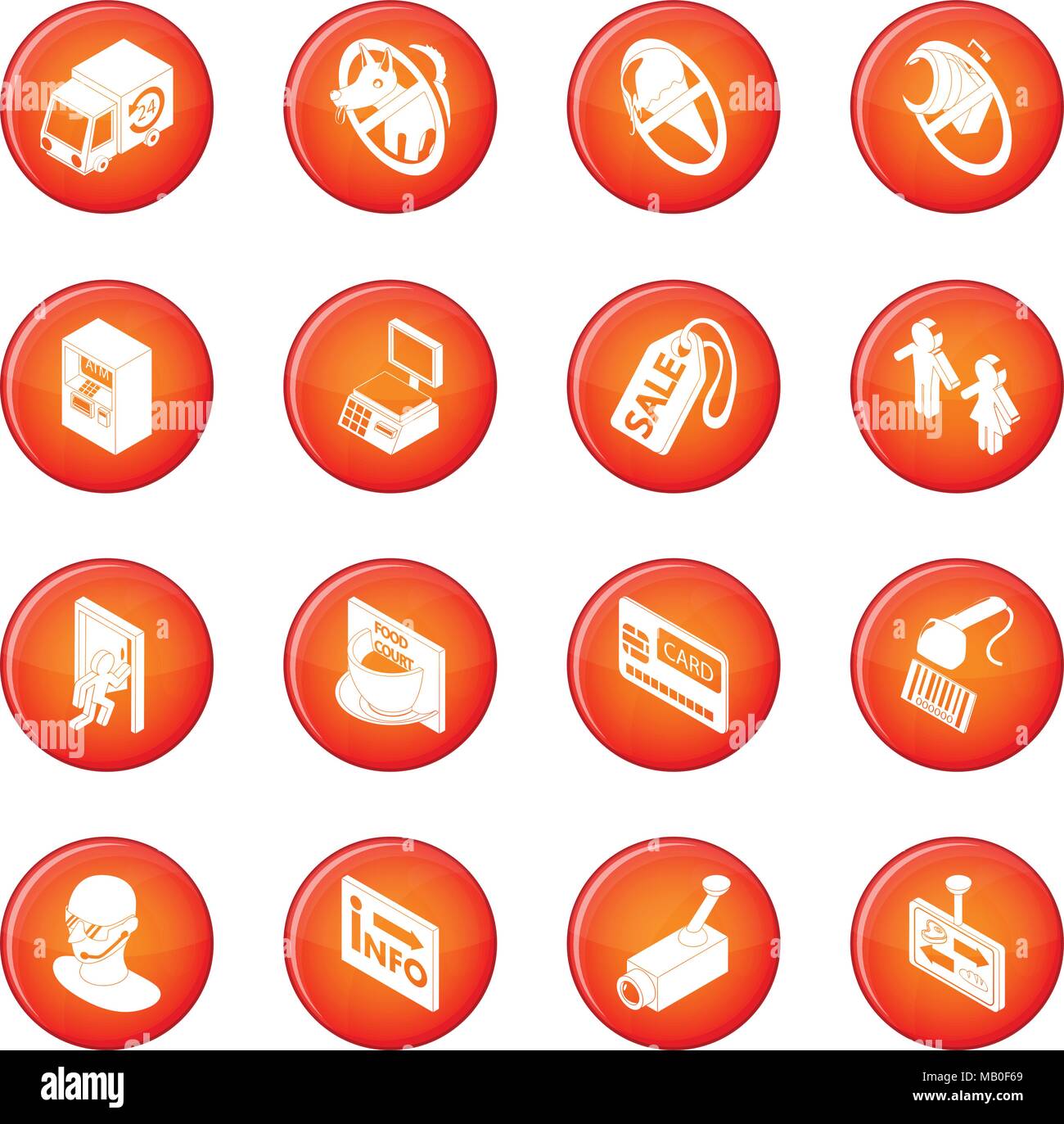 Shop navigation foods icons set red vector Stock Vector Image & Art - Alamy
