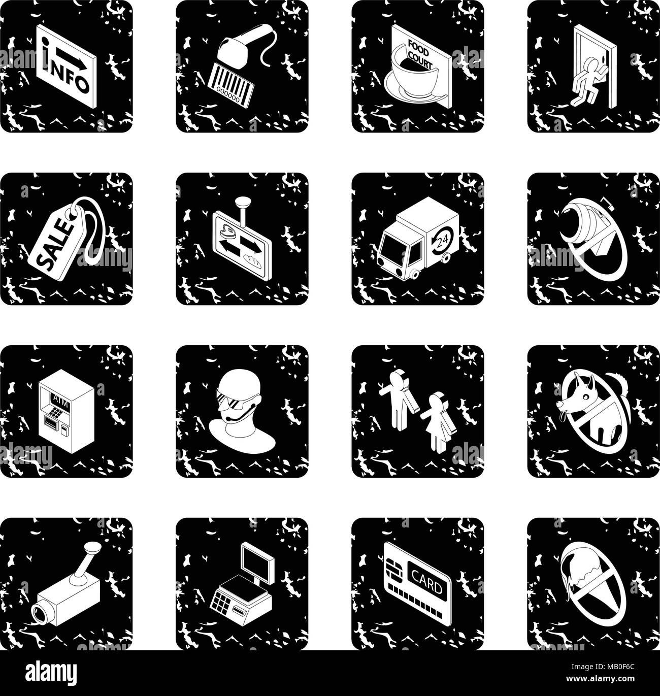 Shop navigation foods icons set grunge vector Stock Vector Image & Art ...
