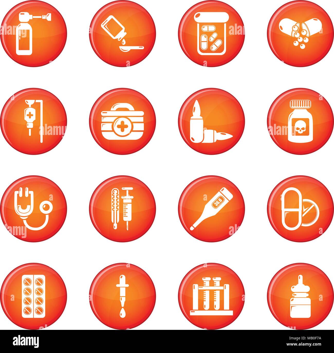Drug medicine icons set red vector Stock Vector Image & Art - Alamy