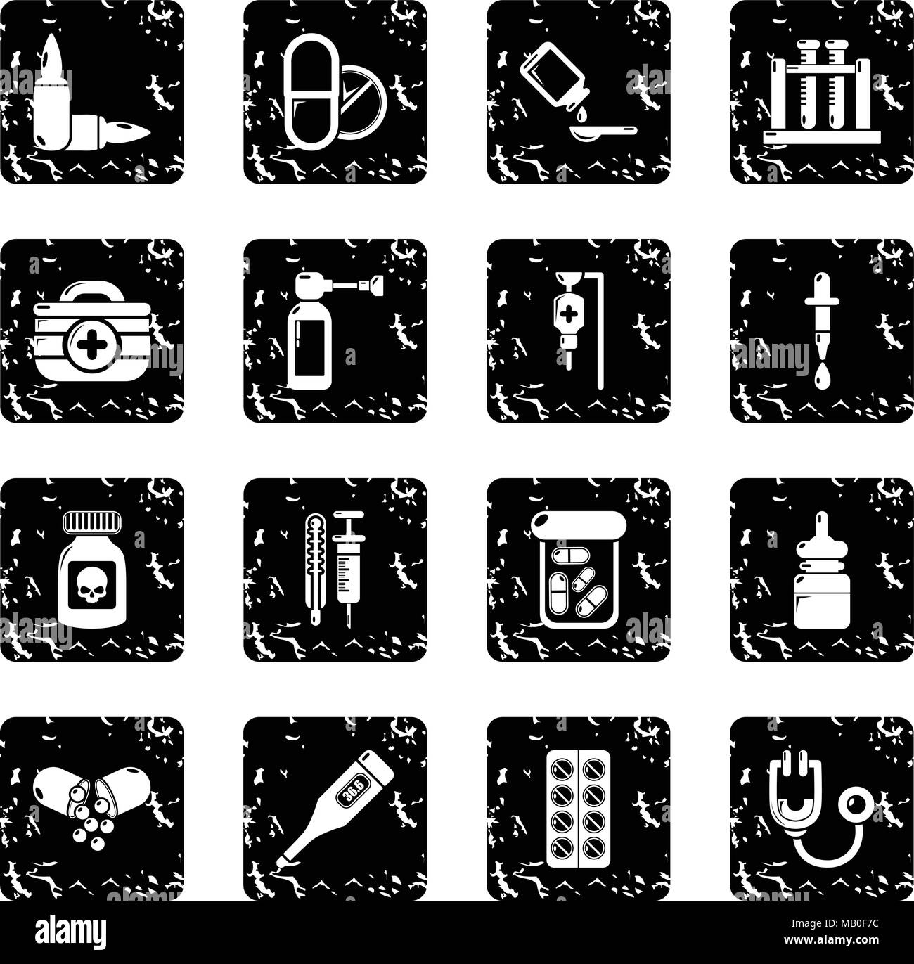 Drug medicine icons set grunge vector Stock Vector Image & Art - Alamy