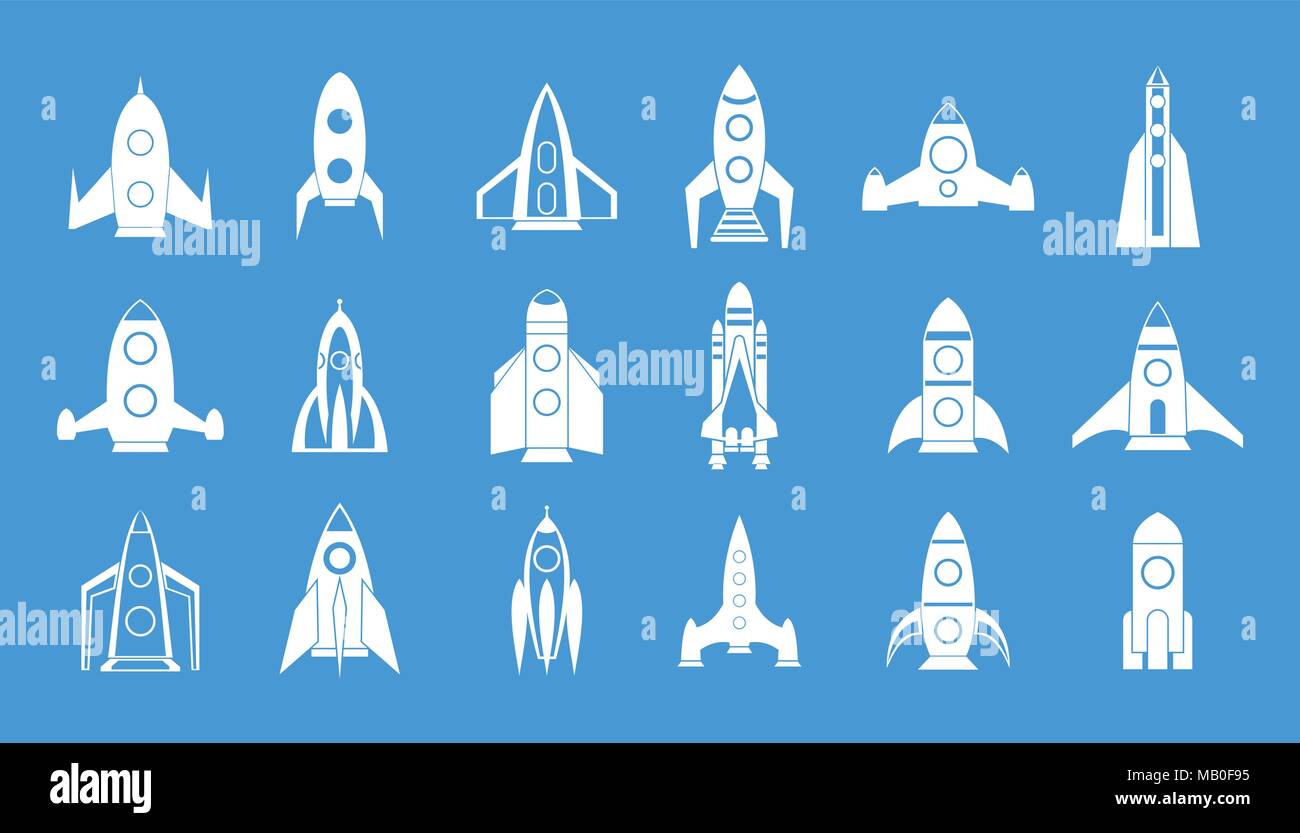 Rocket icon blue set vector Stock Vector Image & Art - Alamy