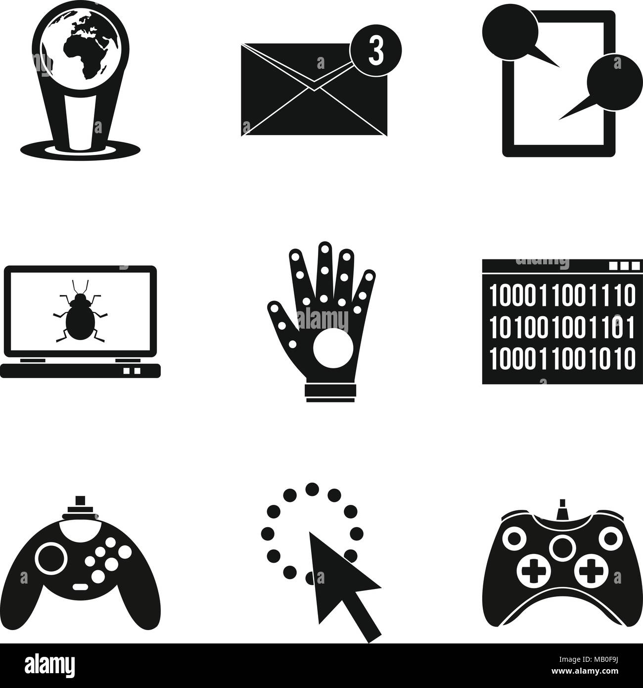 Computer play icons set, simple style Stock Vector Image & Art - Alamy