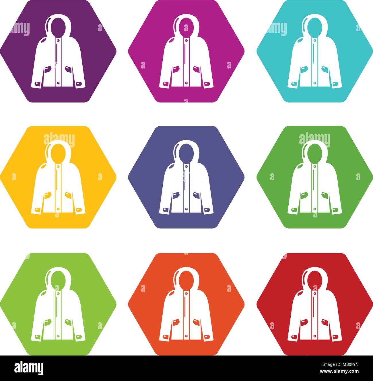 Hooded jacket icons set 9 vector Stock Vector Image & Art - Alamy